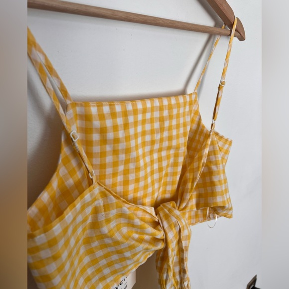 Reverse | Tops | Reverse Clothing Aus Nwt Yellow Gingham Crop Tank Wrap ...